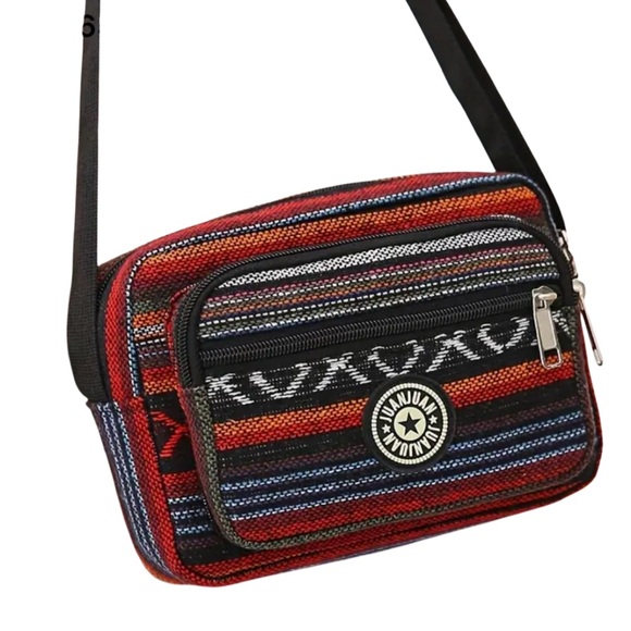 Juan | Bags | Nwt Ethnic Colorful Striped Crossbody Bag Front Pocket No ...